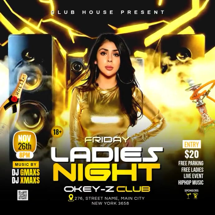 Ladies Night Club Party video Template | PosterMyWall