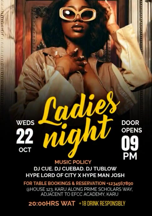 ladies night club poster Template | PosterMyWall
