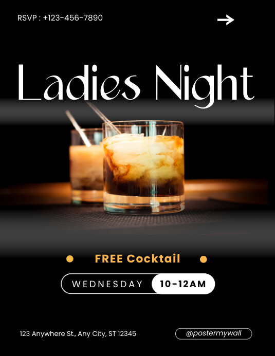 Copy of Ladies Night Cocktail Promo | PosterMyWall