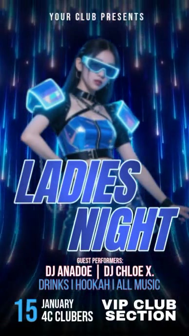 Ladies Night Event Ads templaat | PosterMyWall
