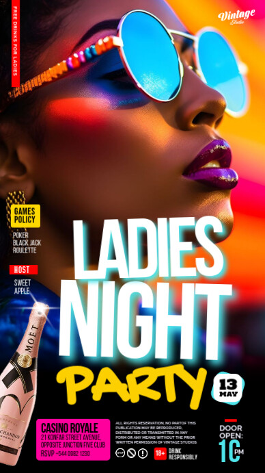 Ladies Night Event Flyer for Social Media Template | PosterMyWall