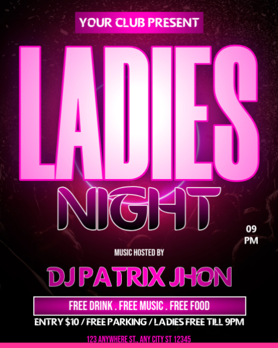 Ladies night instagram portrait Template | PosterMyWall