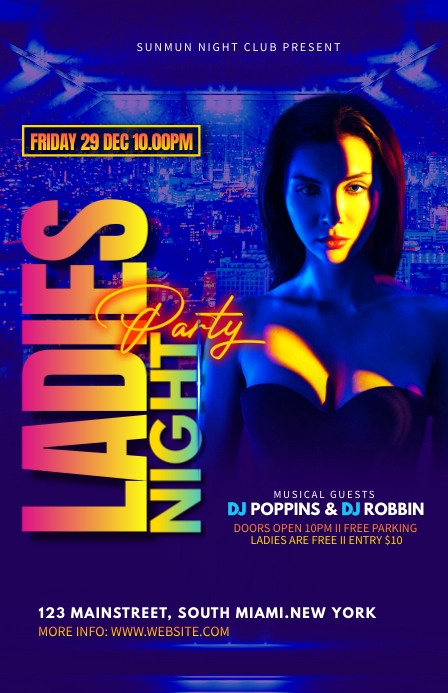 ladies night out party flyer Template | PosterMyWall