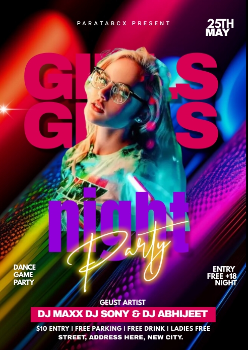 Plantilla de ladies night out party flyer | PosterMyWall