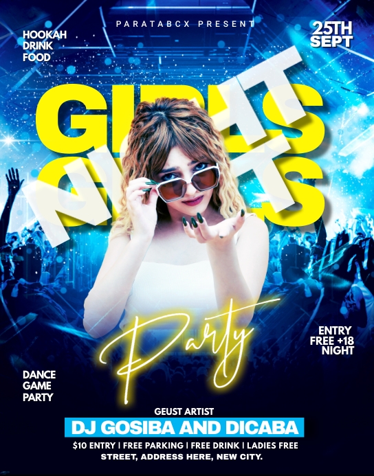 ladies night out party flyer Template | PosterMyWall