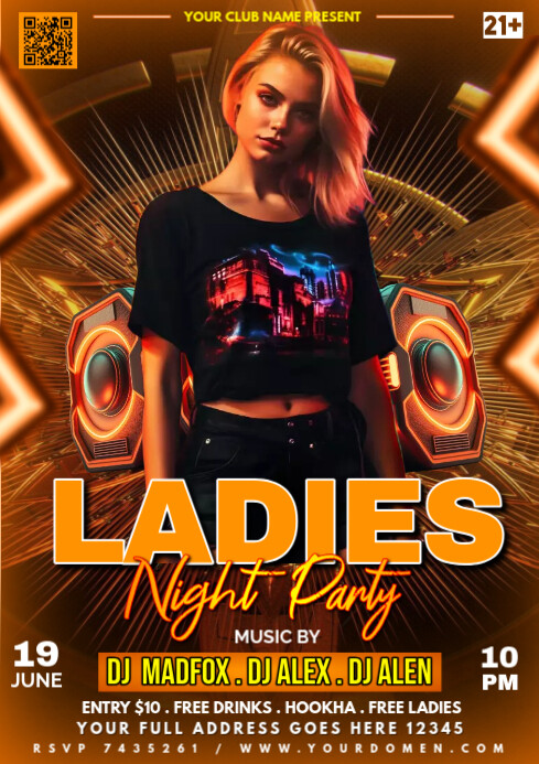 Ladies Night Party A4 Template | PosterMyWall