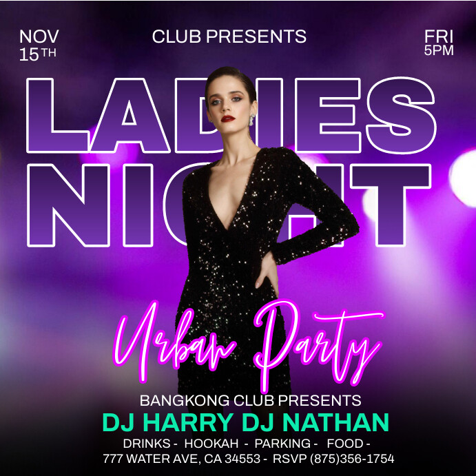Plantilla de Ladies Night Party Ads | PosterMyWall
