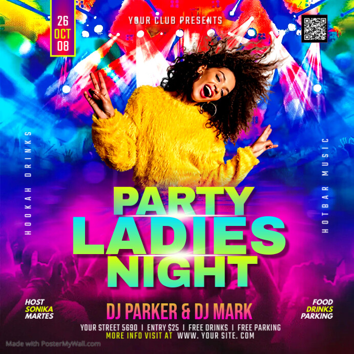 LADIES NIGHT PARTY Template | PosterMyWall