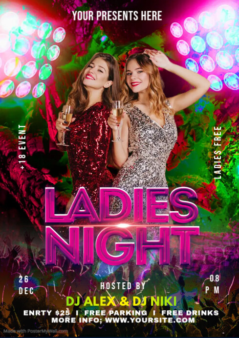 LADIES NIGHT PARTY Template | PosterMyWall