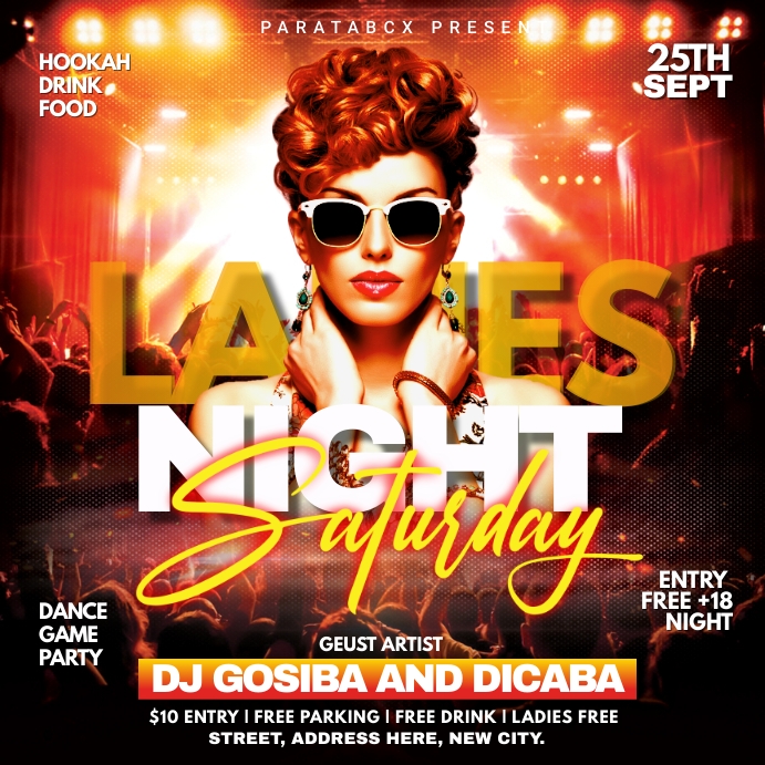 Plantilla de De Fiesta de Noche de Damas | PosterMyWall