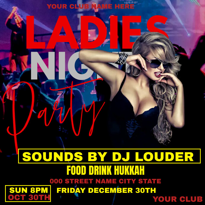 ladies night party/disco night /pob night Template | PosterMyWall