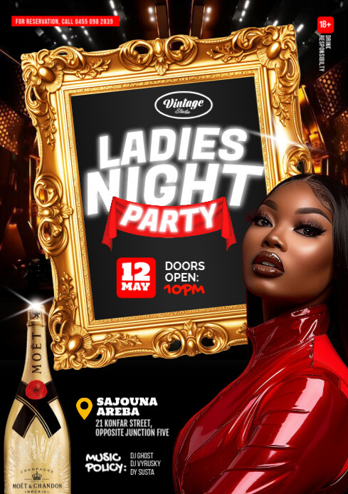 Ladies Night Party Event Flyer Poster A4 Template | PosterMyWall