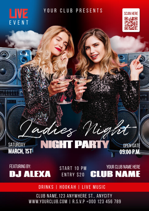 Ladies Night Party Event Poster Template | PosterMyWall