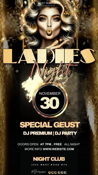 Copy of LADIES NIGHT PARTY FLASHY bling party | PosterMyWall