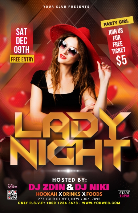 Ladies Night Party Flyer Template | PosterMyWall