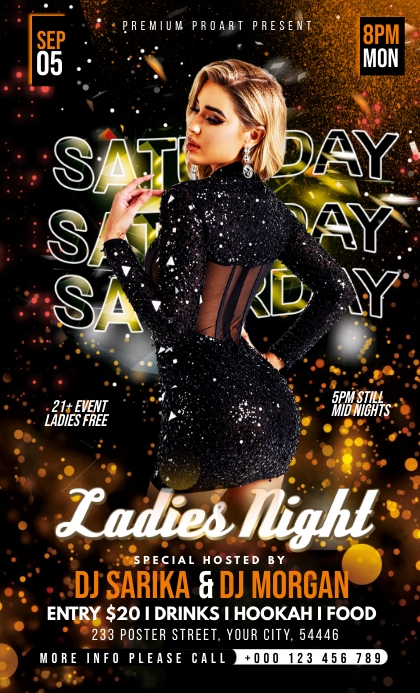 Modèle Dames Nuit Party Party | PosterMyWall