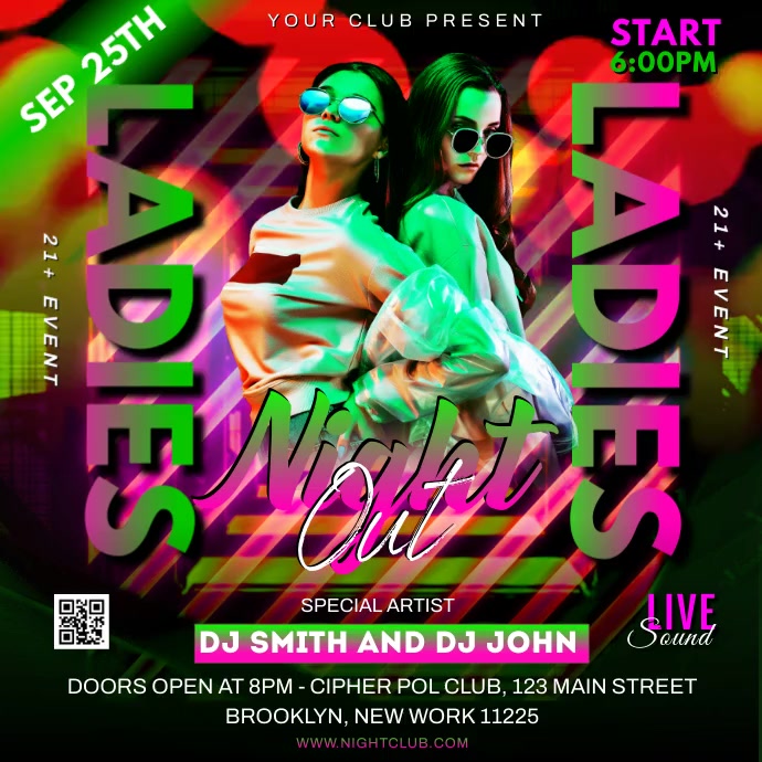 Brosur Pesta Malam Wanita Templat | PosterMyWall
