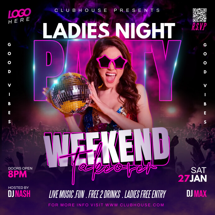 ladies night party flyer Template | PosterMyWall
