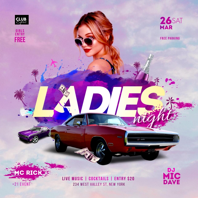 Ladies night party flyer template | PosterMyWall