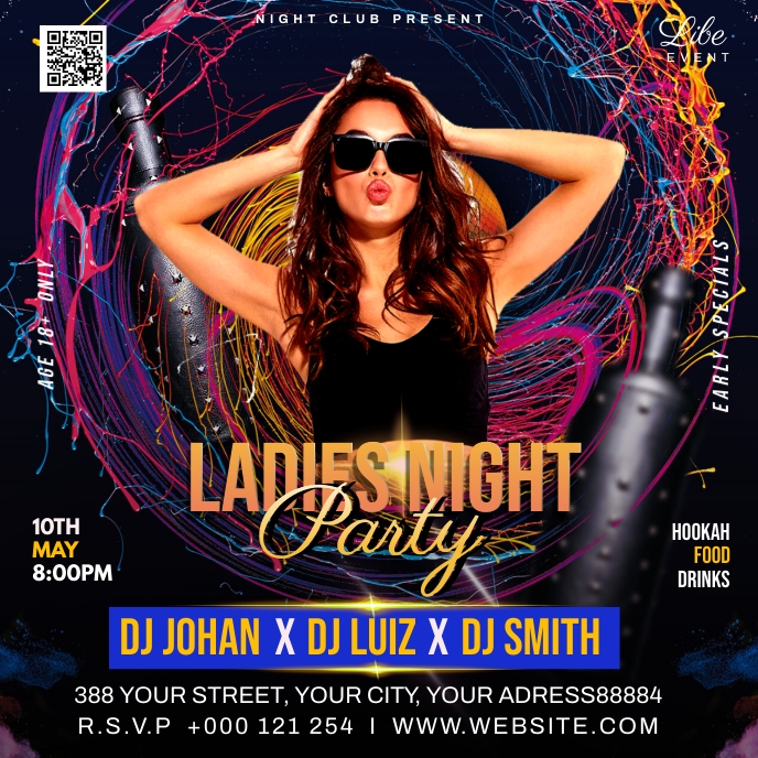 LADIES NIGHT Party Flyers Template | PosterMyWall