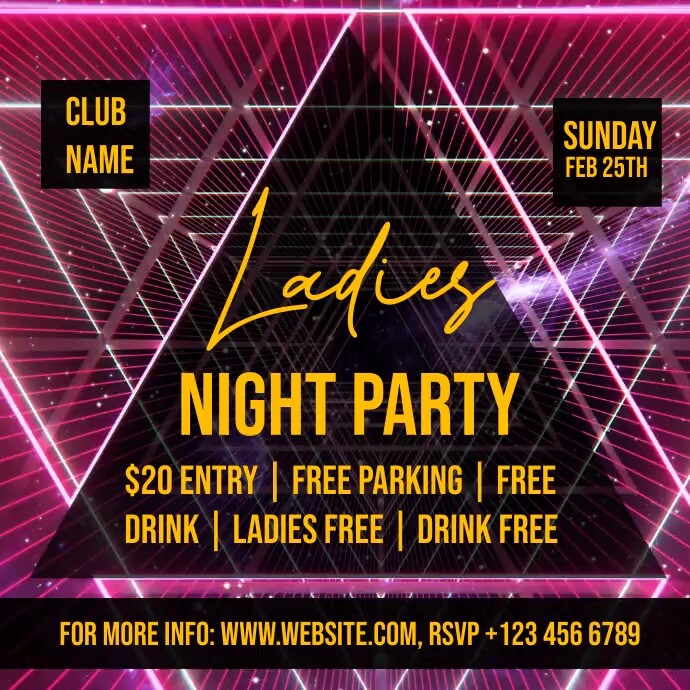 ladies night party flyers Template | PosterMyWall