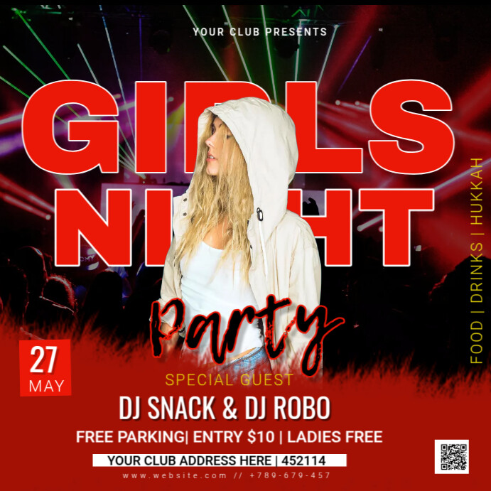 ladies night party instagram ads Template | PosterMyWall