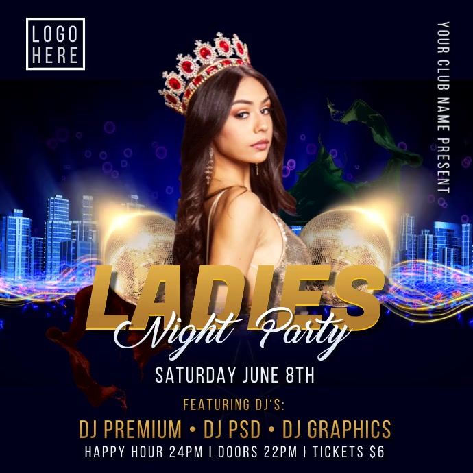 Ladies Night Party Instagram Post Template | PosterMyWall