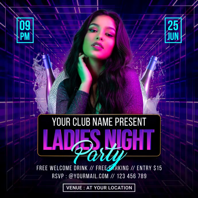 Ladies Night Party Instagram Post Template | PosterMyWall