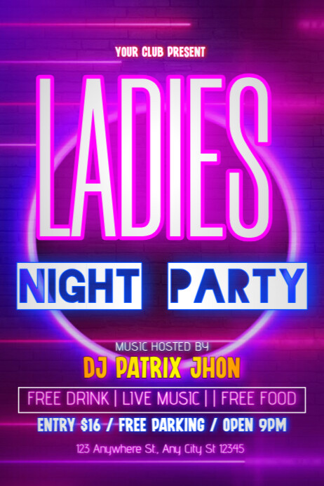 Plantilla de Ladies night party poster | PosterMyWall
