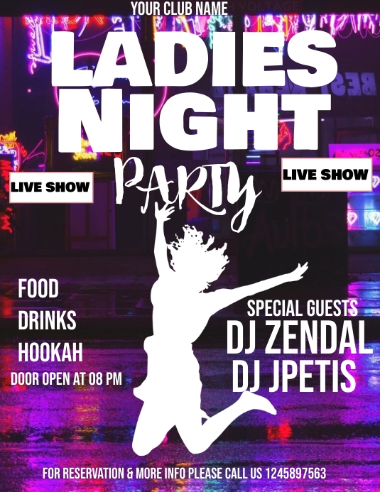 Ladies night party poster design template | PosterMyWall