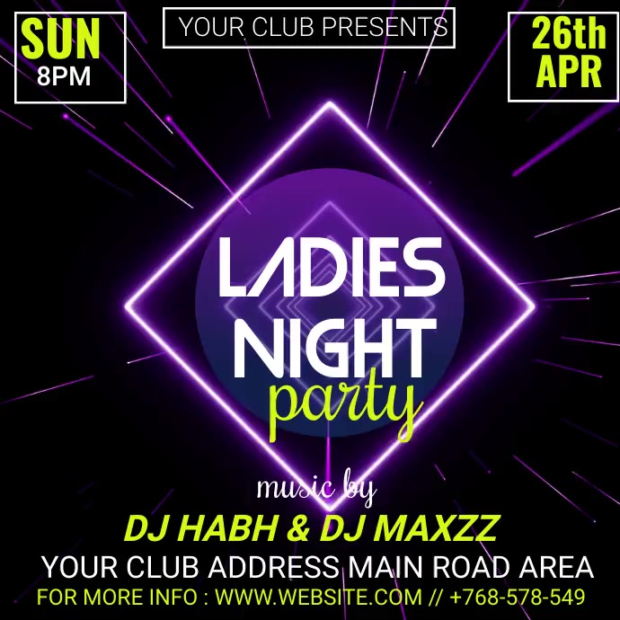 Modèle ladies night party poster | PosterMyWall