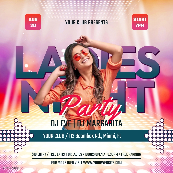 Ladies Night Party Social Media Ad Template | PosterMyWall