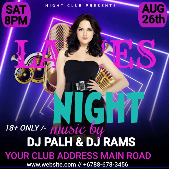 Modèle Ladies night party template | PosterMyWall