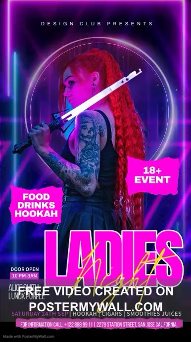 Ladies Night Party Video Ads Template | PosterMyWall