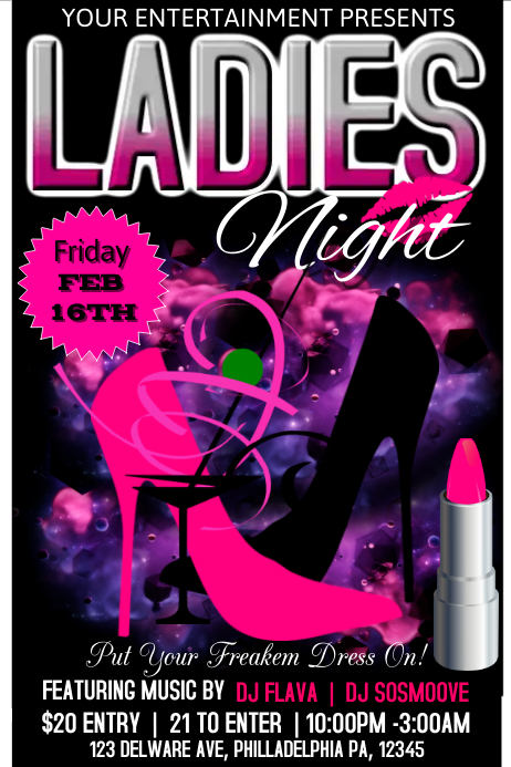 LADIES NIGHT Template | PosterMyWall