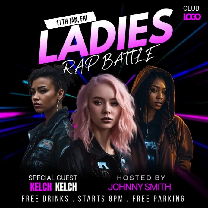 Plantilla de Ladies Night Rap Battle | PosterMyWall
