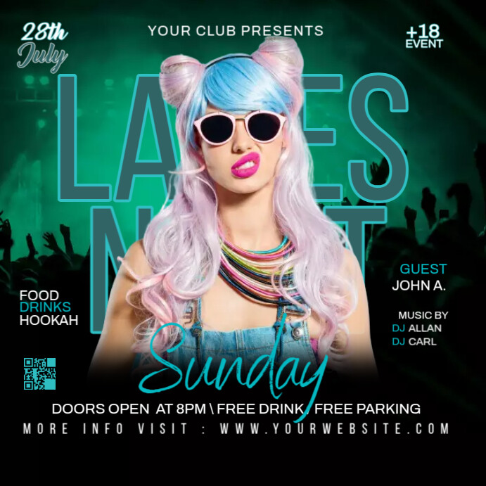 Plantilla de Ladies Night Sunday Ads | PosterMyWall