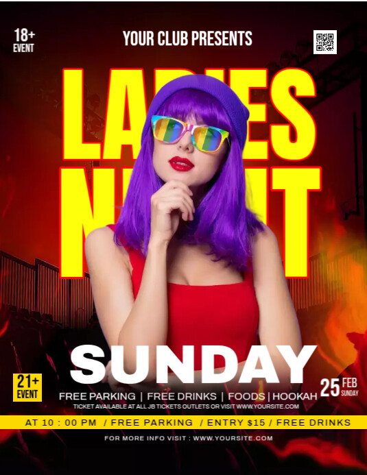 Ladies Night Sunday Ads Template | PosterMyWall