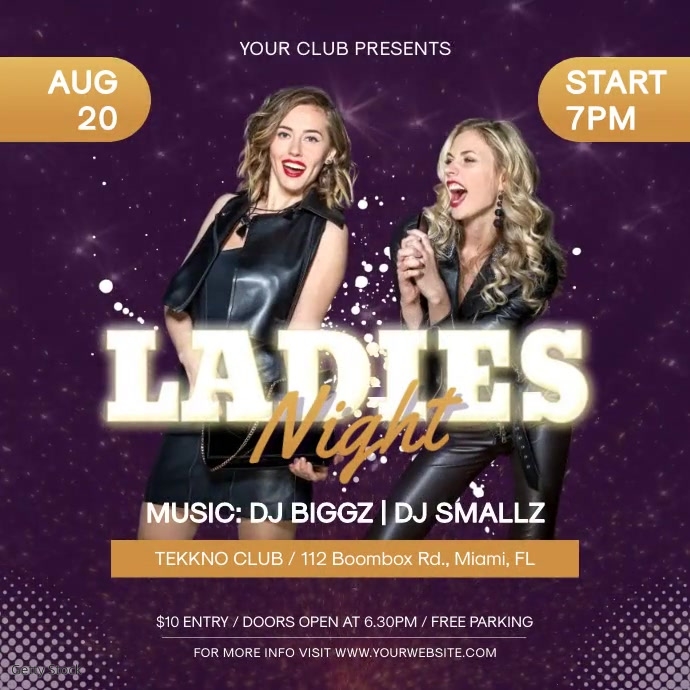 Ladies Night Video Ad Template | PosterMyWall