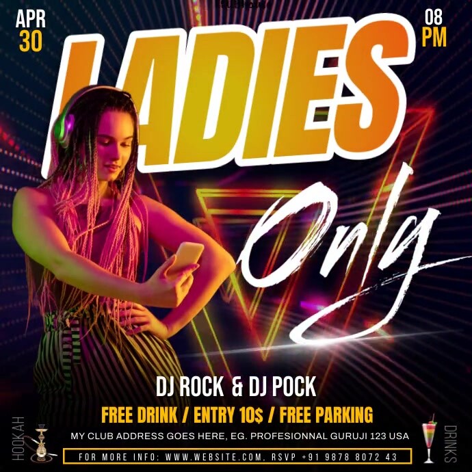 Plantilla de ladies only DJ party night instagram post | PosterMyWall