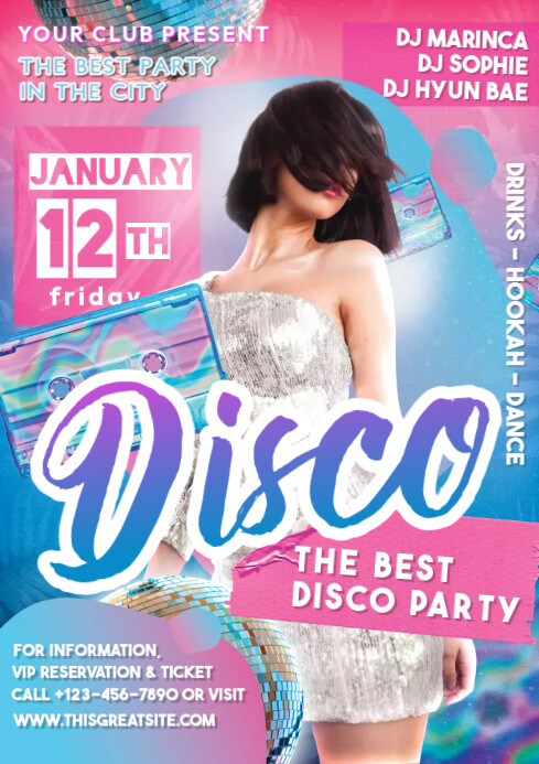 Ladies Party Disco Time Template | PosterMyWall