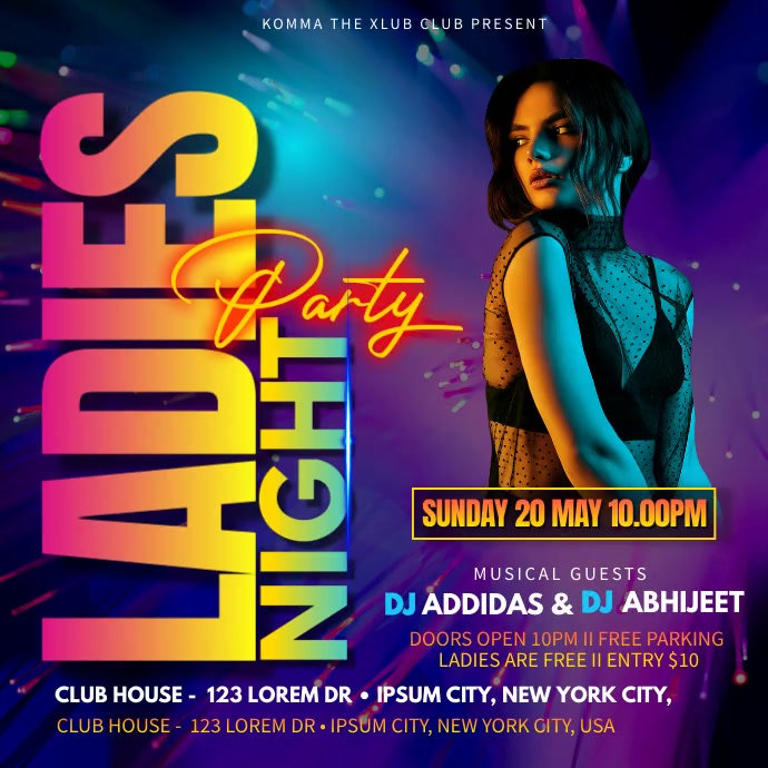 Ladies party Video Ad Template | PosterMyWall