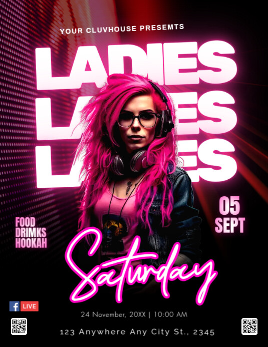 LADIES SATURDAY Template | PosterMyWall