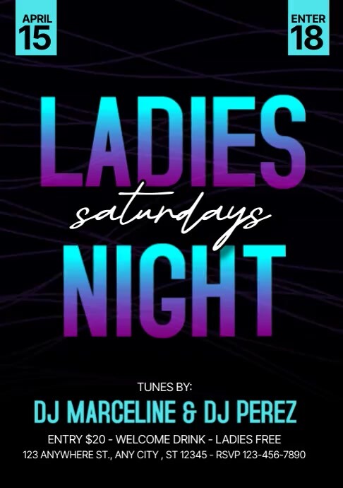 Ladies Saturday Night Template | PosterMyWall