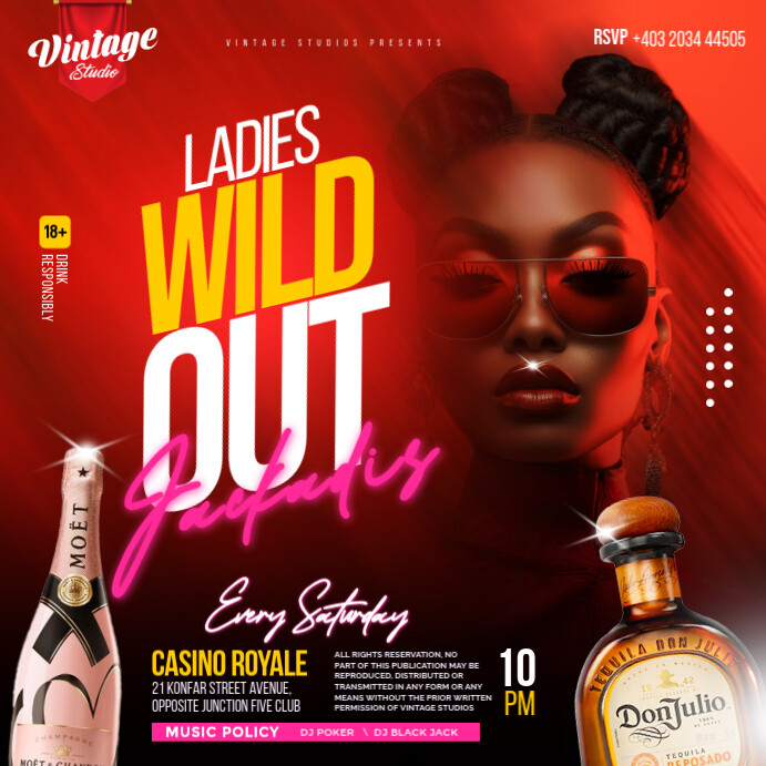 Ladies Wild Out Night Party Flyer for Instagram | PosterMyWall