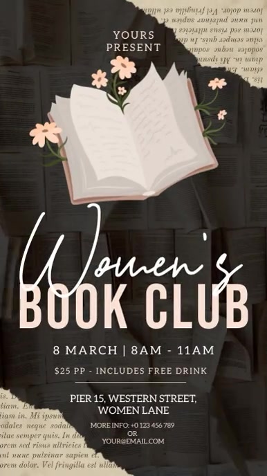 Copy of ladies women's book club design template | PosterMyWall