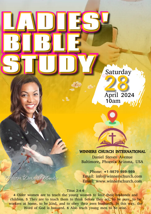 Ladies Women Bible Study service flyer Template | PosterMyWall