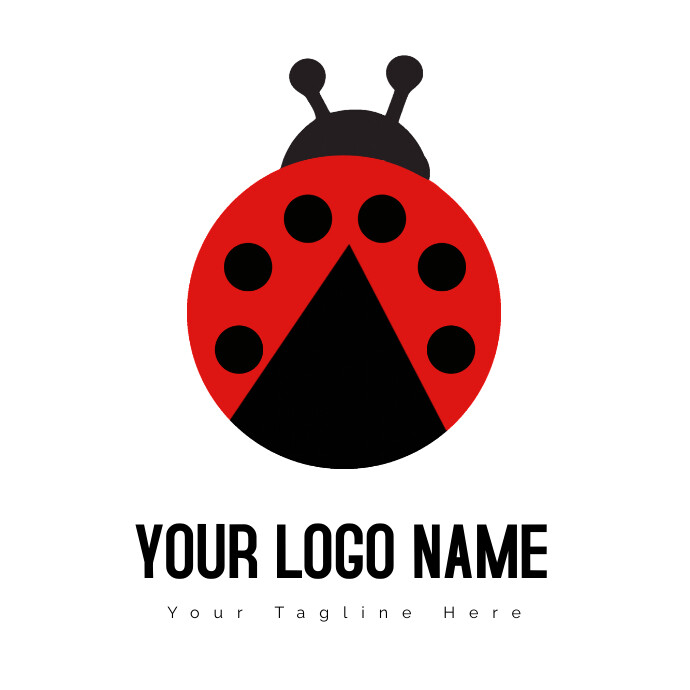 Ladybird Beetle Ladybug Garden Drawing Logo Template | PosterMyWall