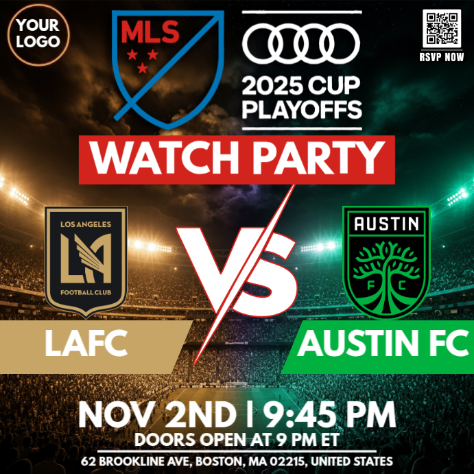 LAFC vs Austin FC: MLS Round 1 Watch Party Instagram Post Template ...