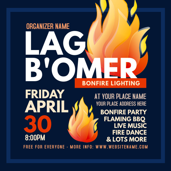 Lag Baomer Event Instagram Post Template | PosterMyWall
